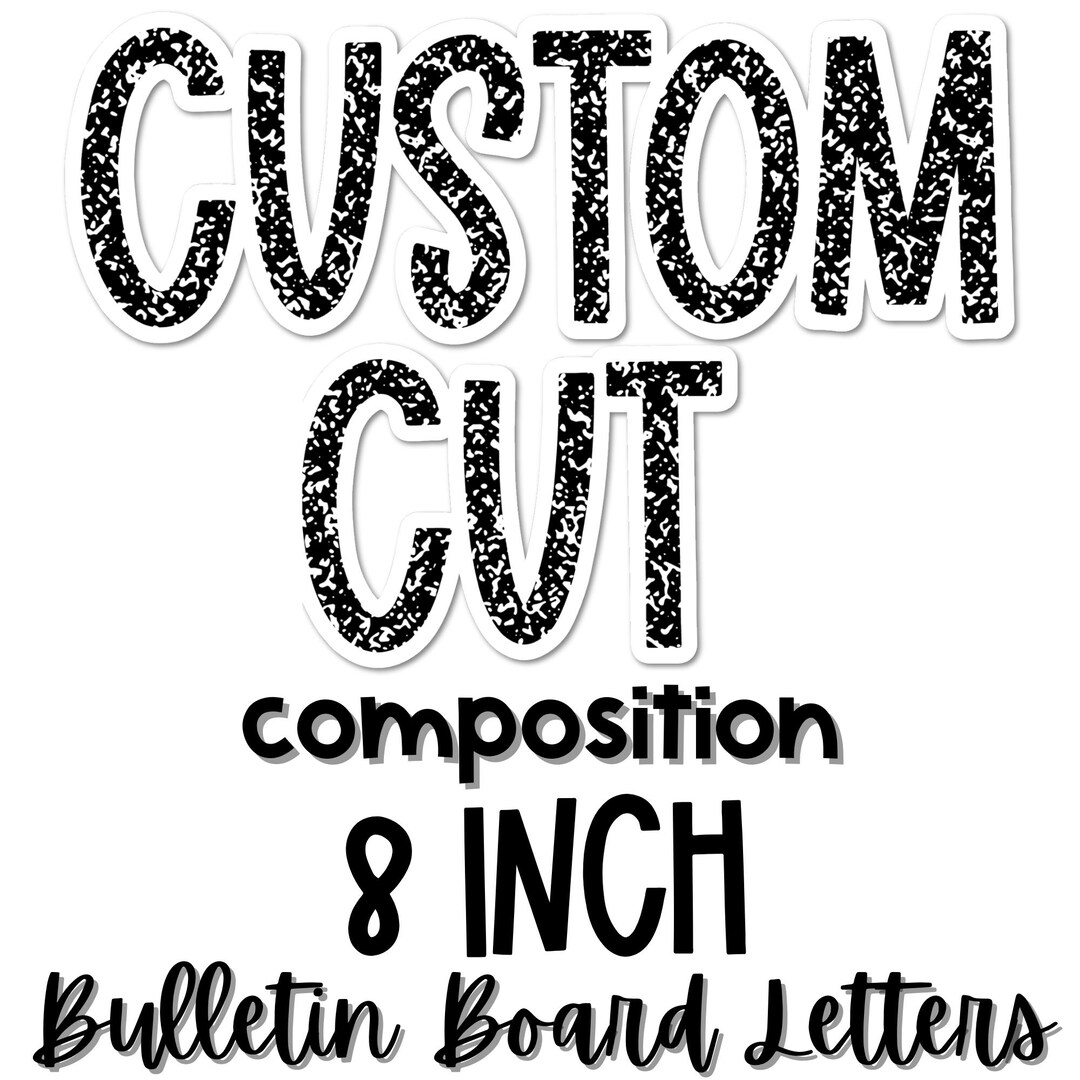CUSTOM BULLETIN BOARD Letters | 8 Inch Composition Letters | Black and ...