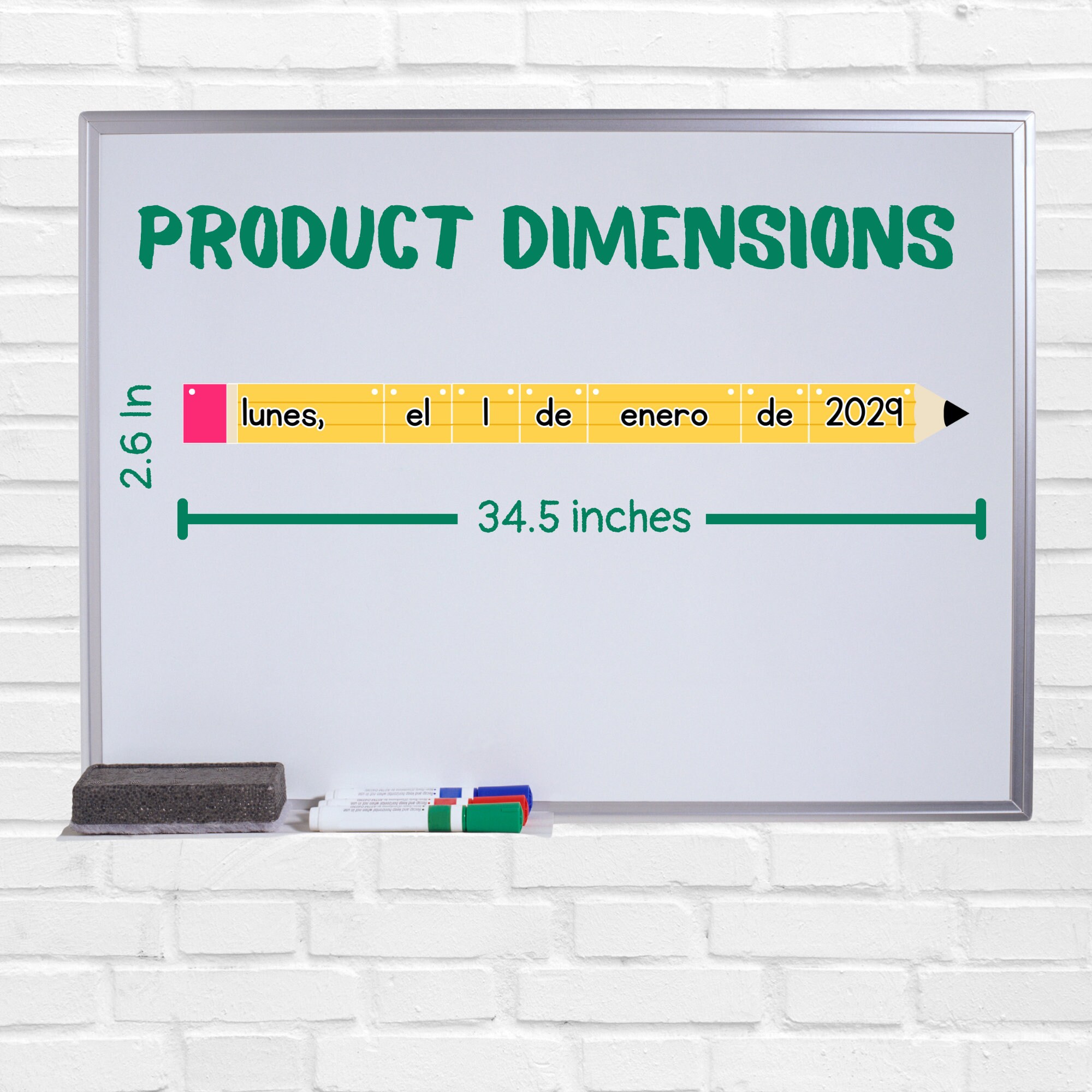 Spanish Flip Calendar: Pencil Design, Classroom Decor - Etsy