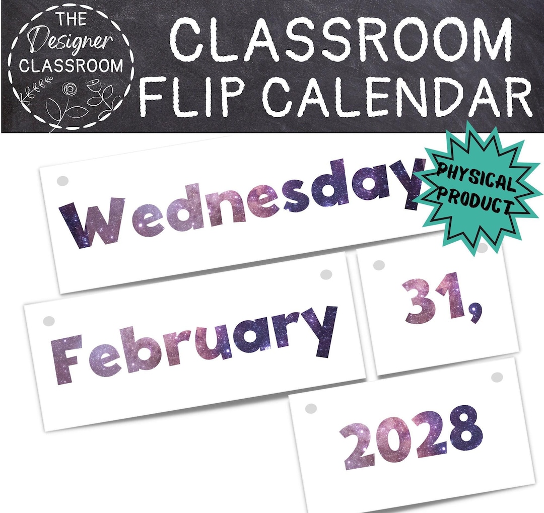 Space Theme Classroom Flip Calendar: Starry Sky Decor - Etsy