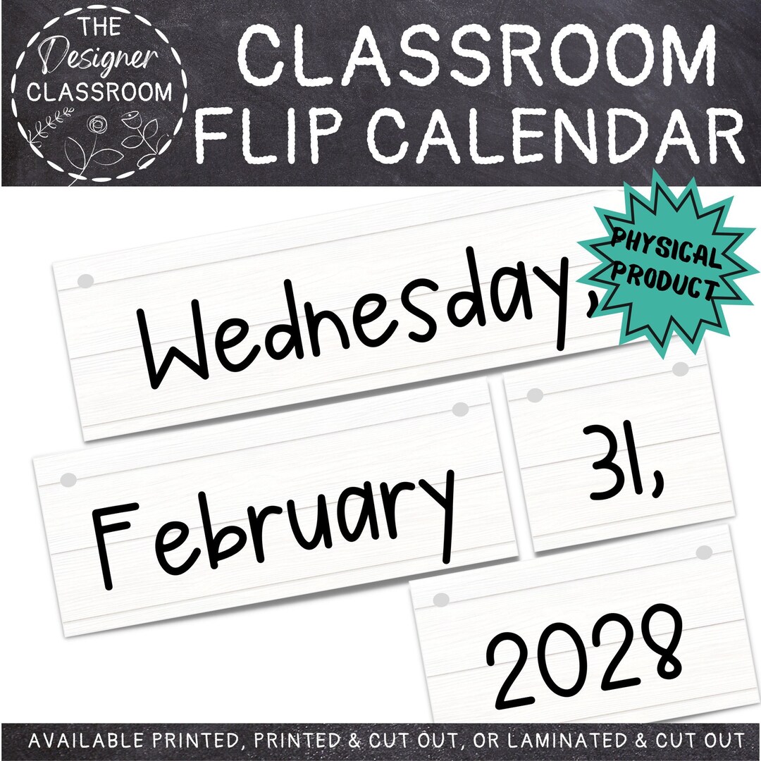 CLASSROOM FLIP CALENDAR Farmhouse Classroom Decor Shiplap Decor ...