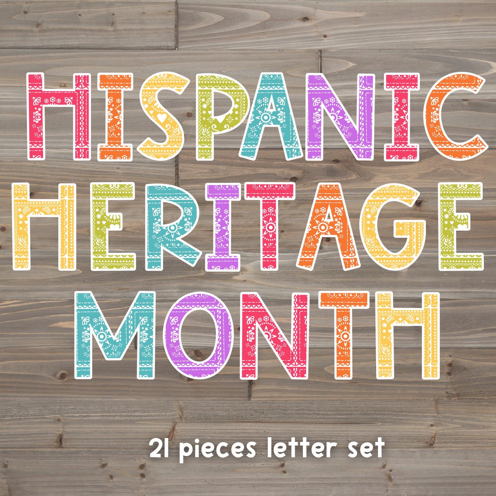 Hispanic Heritage Month Bulletin Board Letters | Papel Picado Decor - Etsy