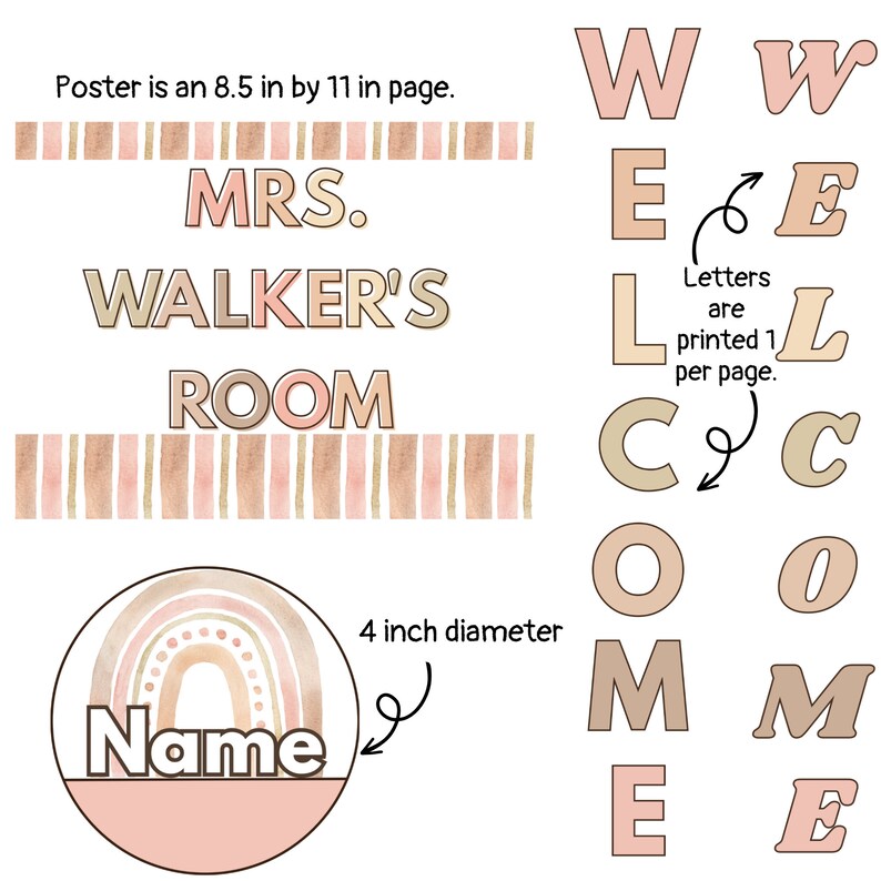 CLASSROOM DOOR DISPLAY Boho Rainbow Boho Classroom Decor - Etsy