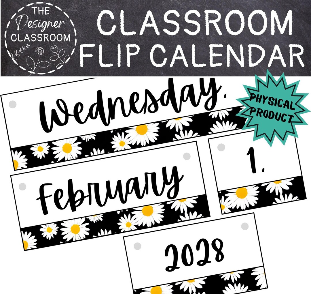 CLASSROOM FLIP CALENDAR| Daisy Classroom | Calendar Set | Classroom ...