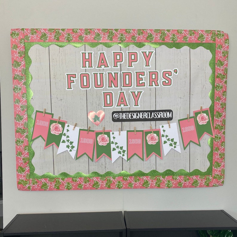 BULLETIN BOARD Border | Alpha Kappa Alpha | AKA | Pink and Green ...