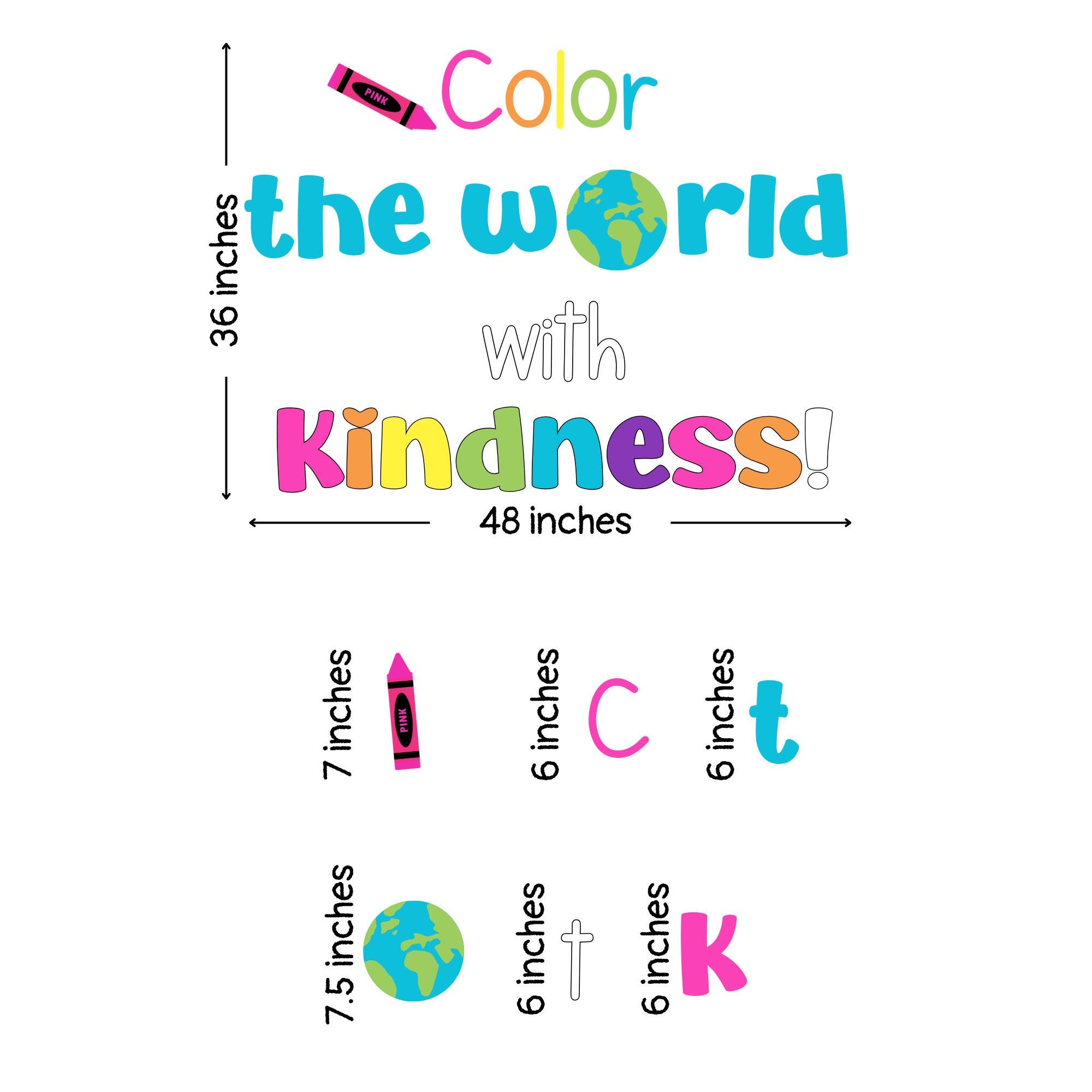 Kindness Bulletin Board Letters: Rainbow Classroom Decor - Etsy