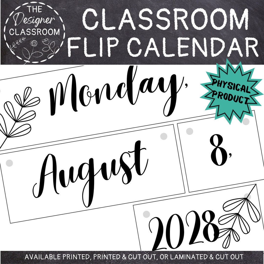 CLASSROOM FLIP CALENDAR Farmhouse Classroom Calendar Set Classroom ...