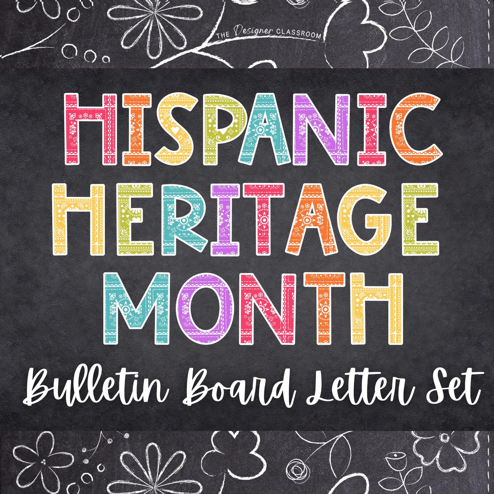 HISPANIC HERITAGE MONTH Bulletin Board Letters | Papel Picado Letters ...