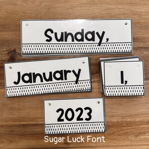 CLASSROOM FLIP CALENDAR Black and White Theme Classroom Calendar Set ...