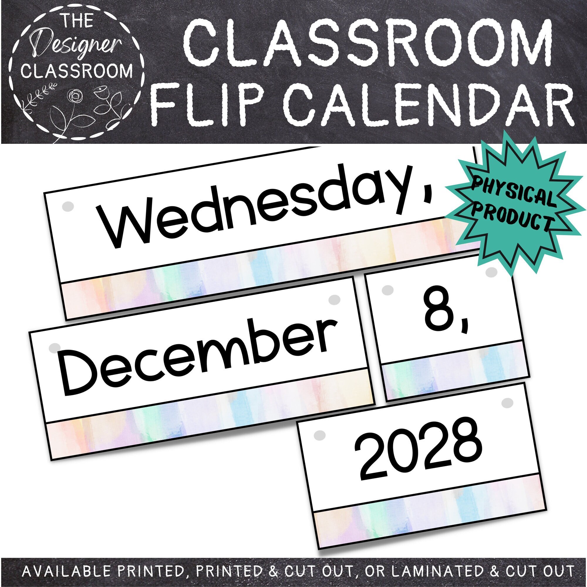 CLASSROOM FLIP CALENDAR Pastel Paint Pastel Decor - Etsy