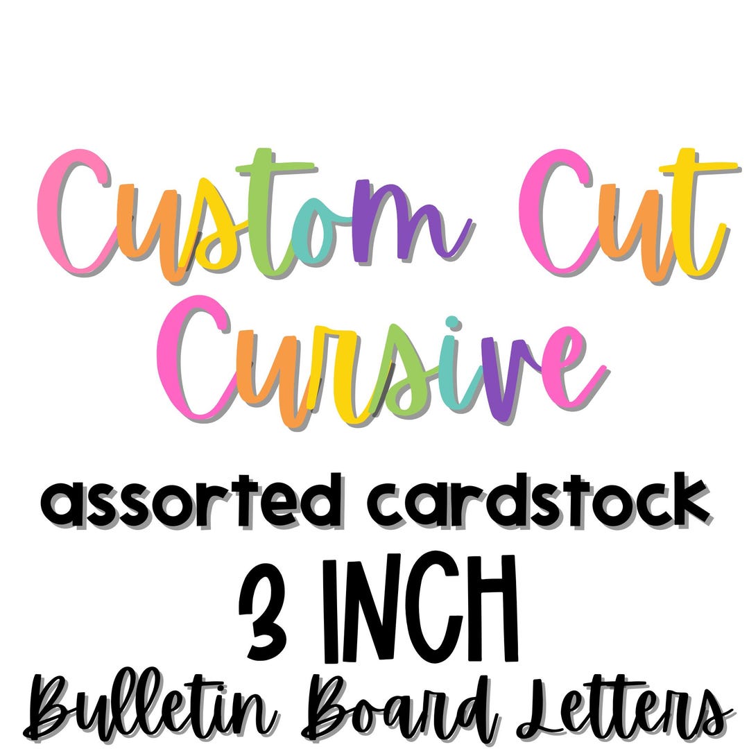 CUSTOM CURSIVE BULLETIN Board Letters | 3 Inch | Classroom Décor ...