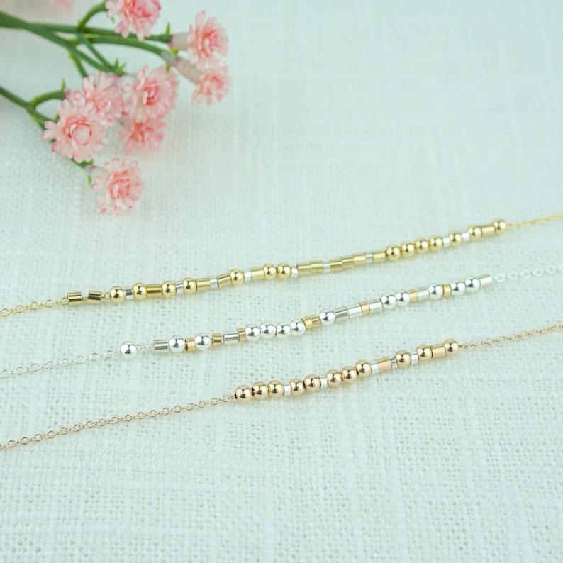Good Vibes Morse Code Necklace: 18k Gold Filled Jewelry - Etsy