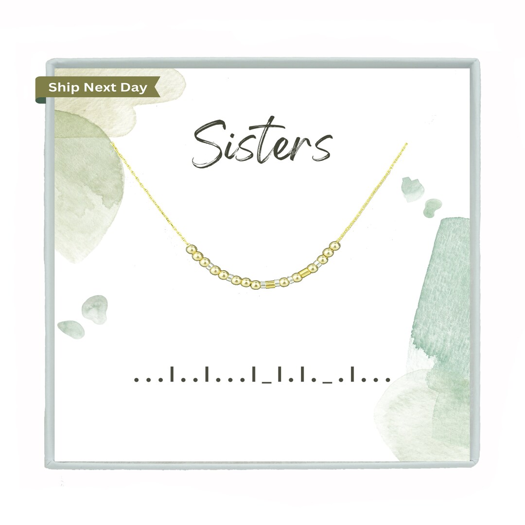Sisters Hidden Message Morse Code Necklace or Bracelet Gold Filled ...
