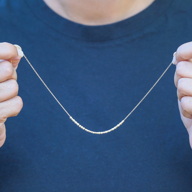 Gold Filled Squad Morse Code Hidden Message Necklace or Bracelet ...