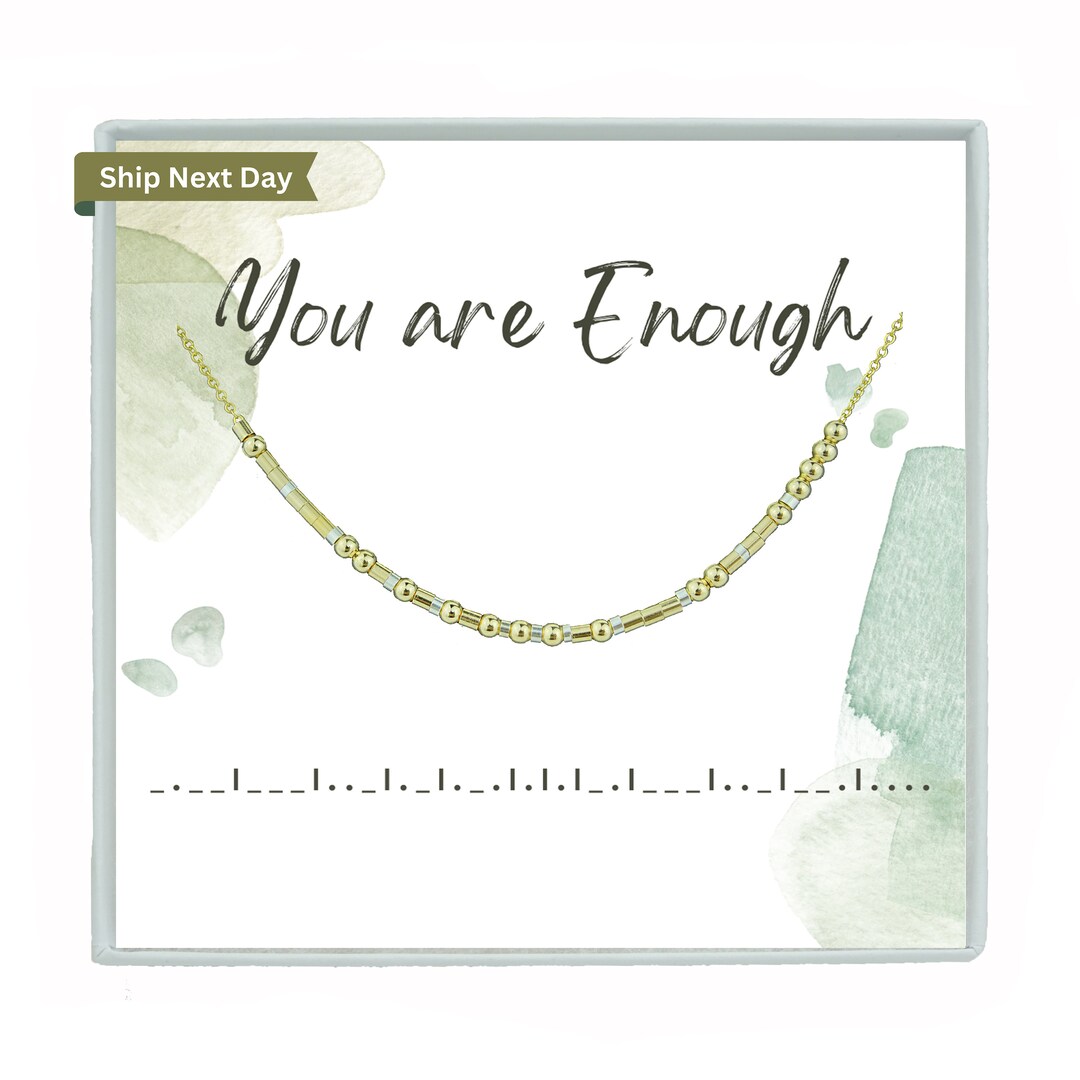 Morse Code Necklace: 18k Gold Filled, Inspirational Gift - Etsy