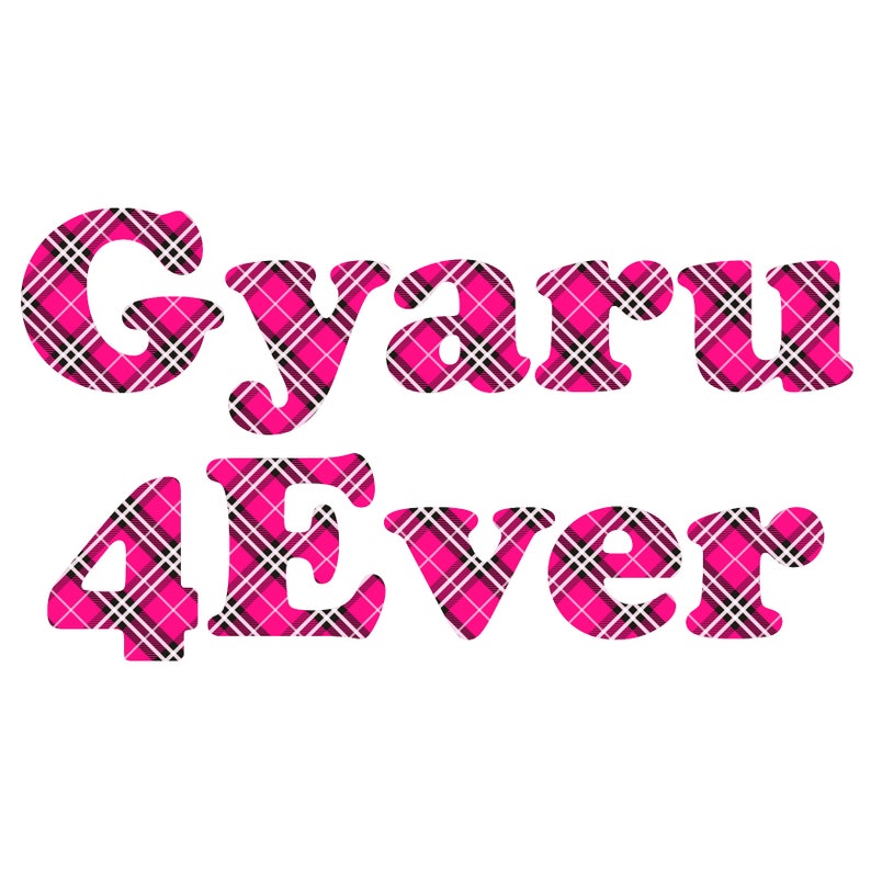 DIGITAL ONLY Gyaru 4ever Pink Plaid Text PNG Clipart - Etsy