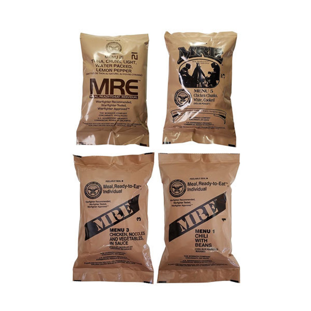 Military Mres (meals Ready-to-eat) Random Pack Meals - 4 Pack Assorted ...