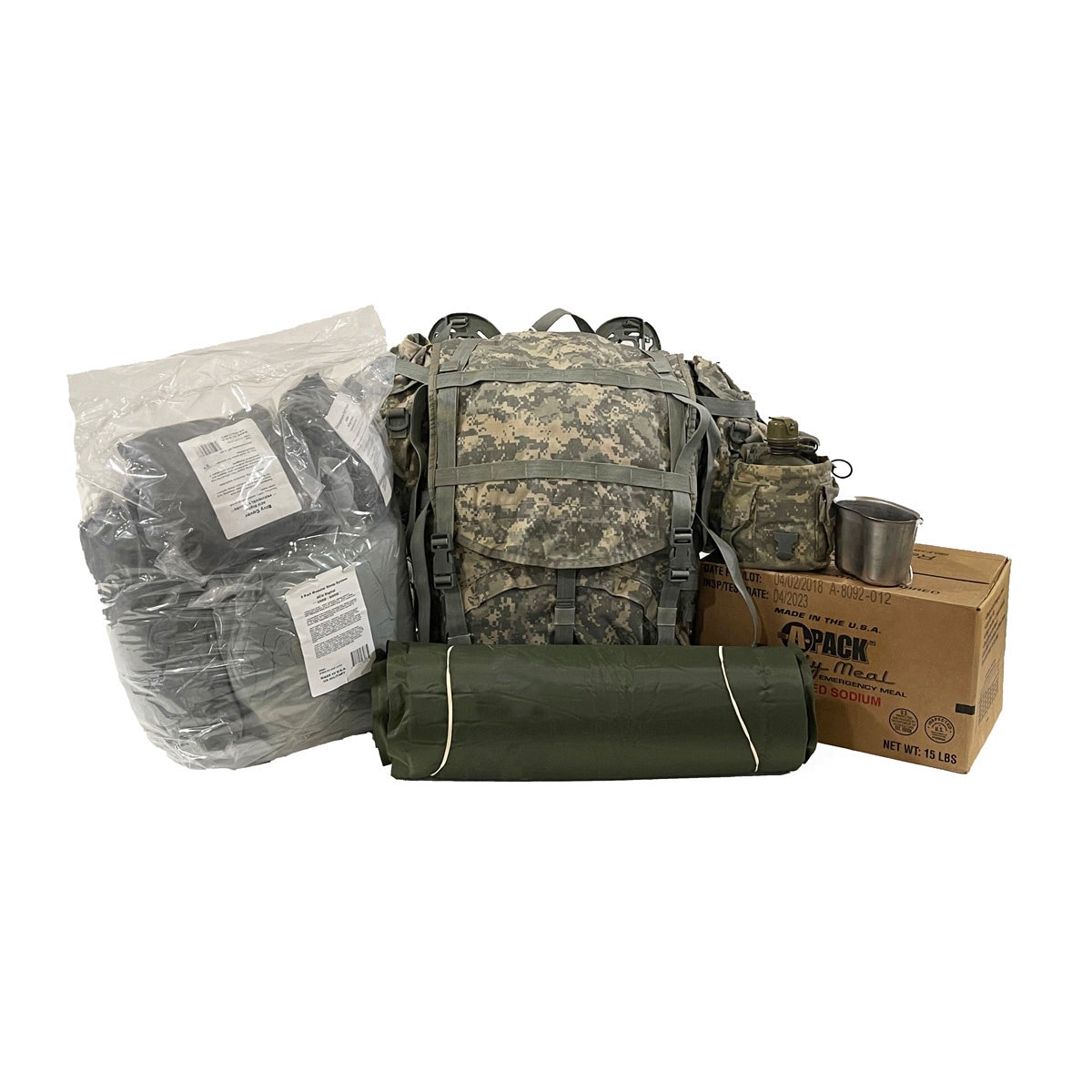 Super Combo Special 5-piece Modular Sleep System, 1 ACU Ruck, 1 Case ...