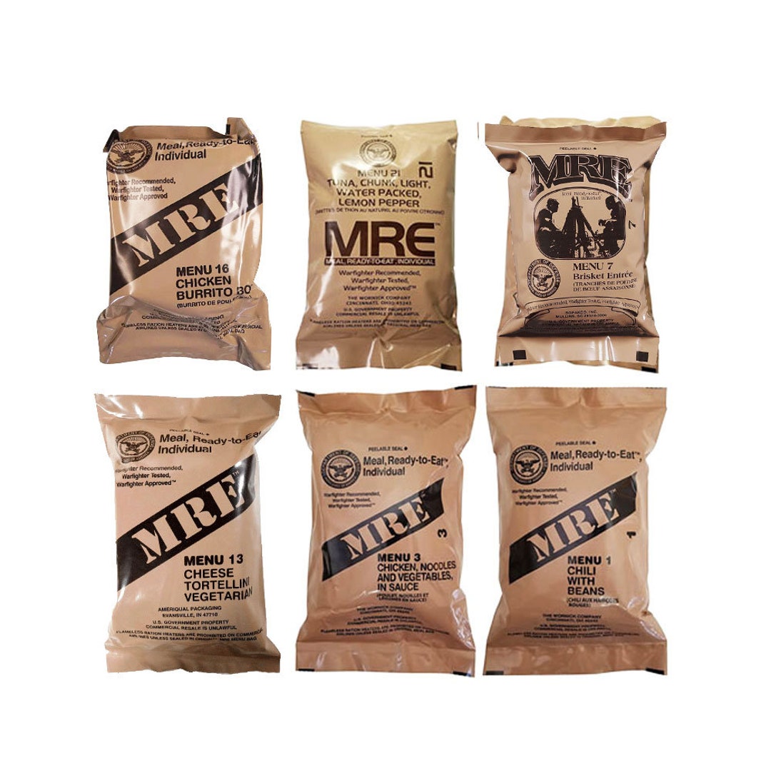Military Mres (meals Ready-to-eat) Random Pack Meals - 6 Pack Assorted ...