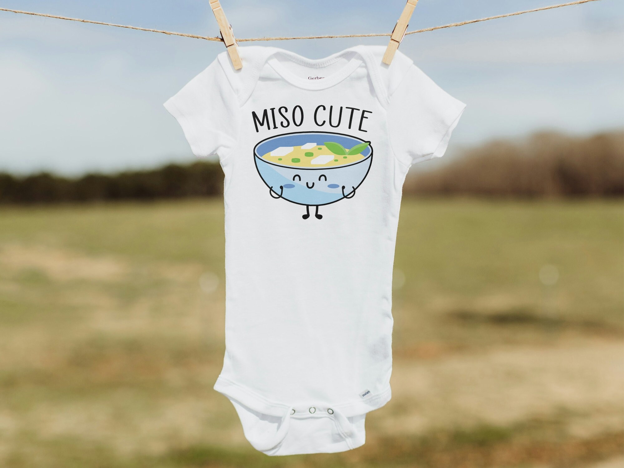 Baby Onesie Miso Cute Baby Gift Miso Cute Baby Bodysuit sold by ...