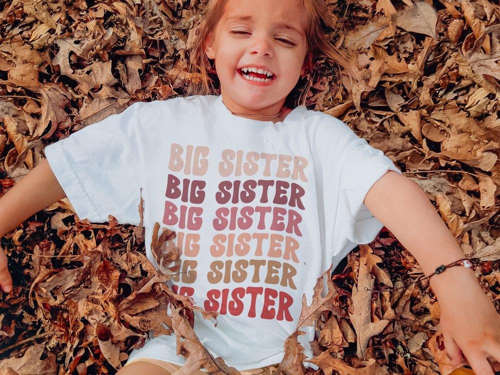 Big Sister Onesie Big Sister Baby Girl Bodysuit Retro Big Sister Baby ...