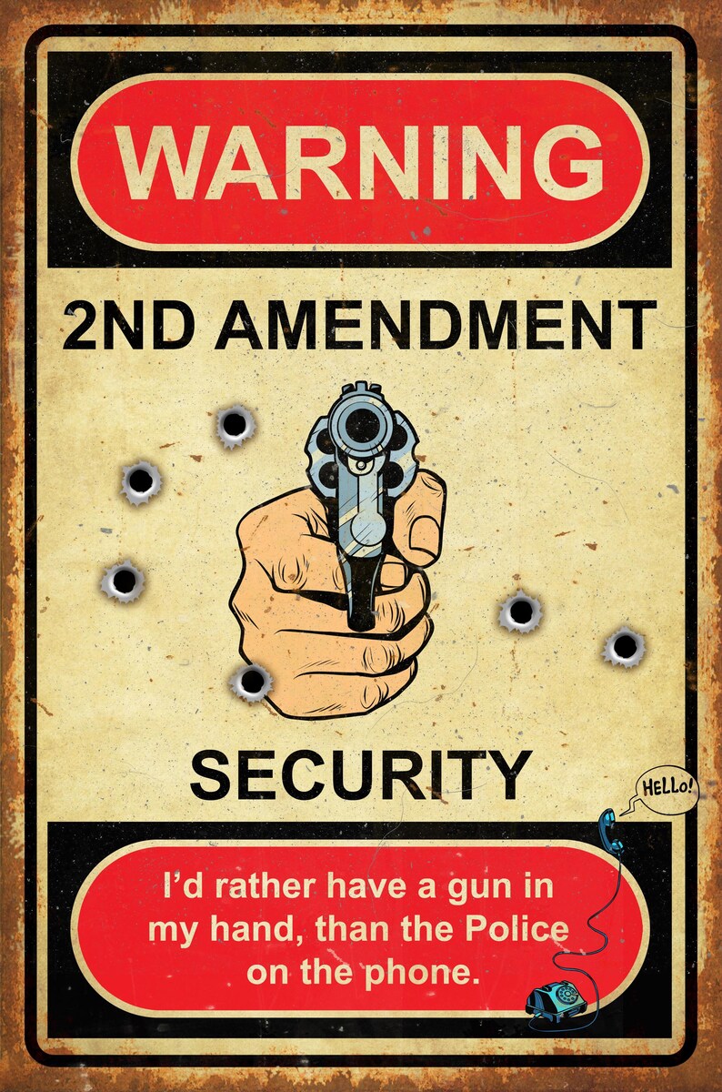 Warning Second Amendment Funny Sign - Etsy