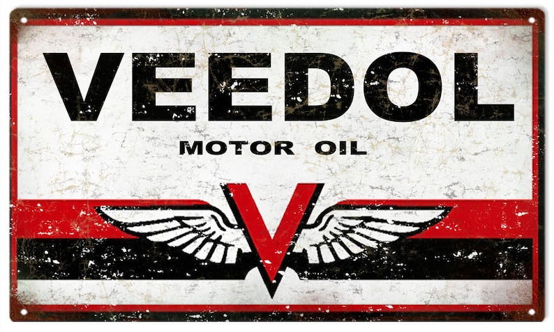 Vintage Looking Veedol Motor Oil Sign - Etsy
