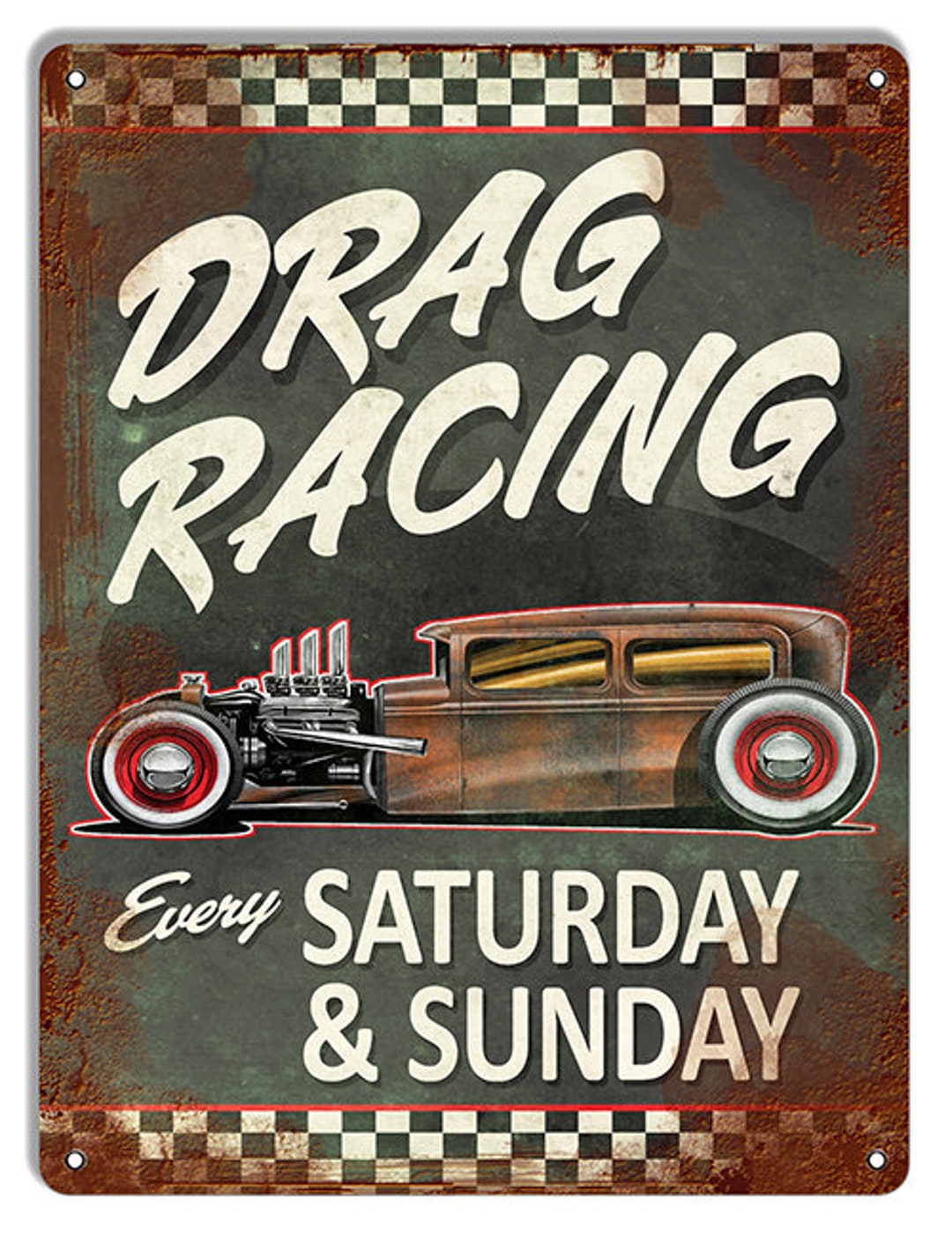 Drag Racing 9"x12" Metal Sign - Etsy