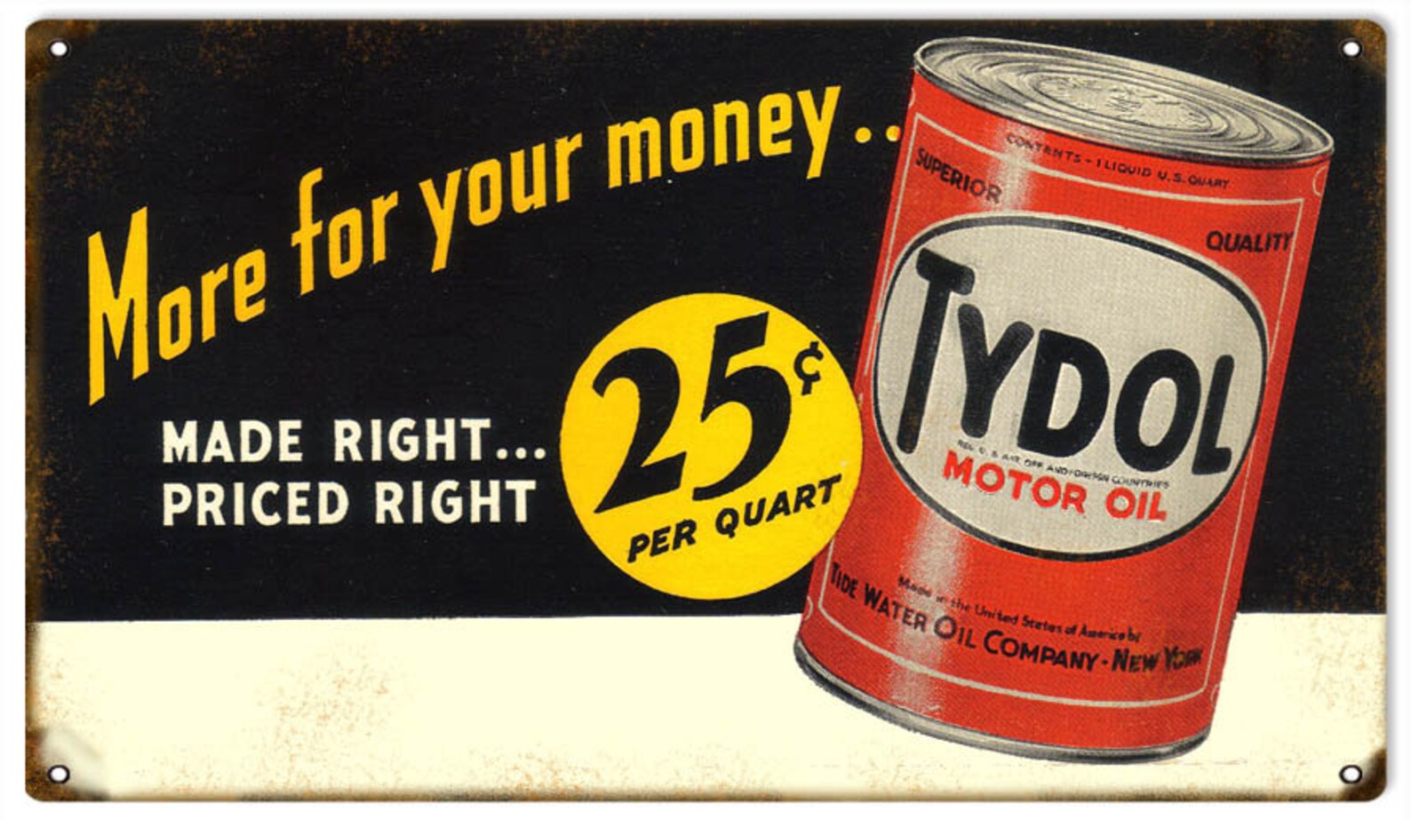 Vintage Tydol Motor Oil Reproduction Sign - Etsy