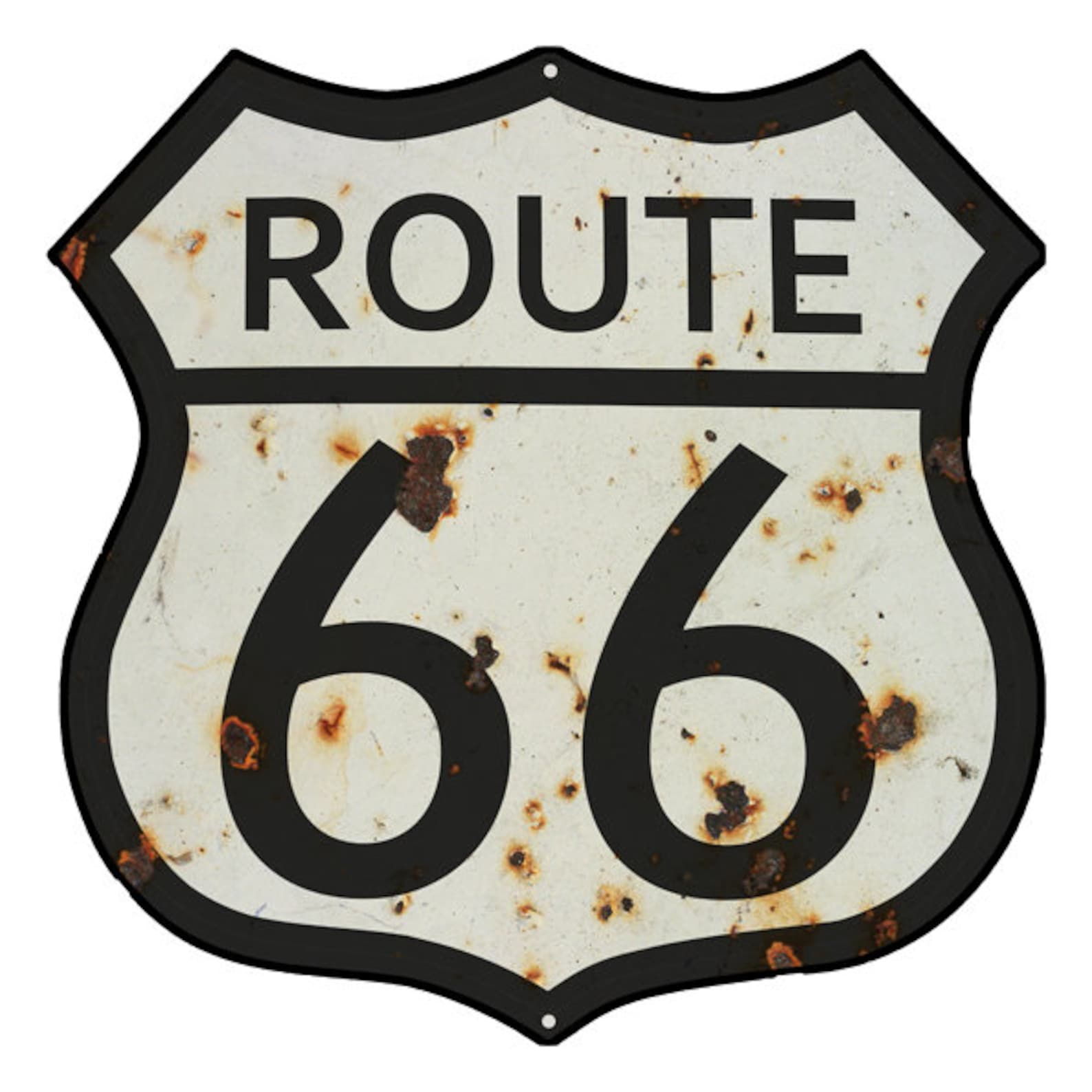Vintage Looking White and Black Route 66 Highway Sign - Etsy