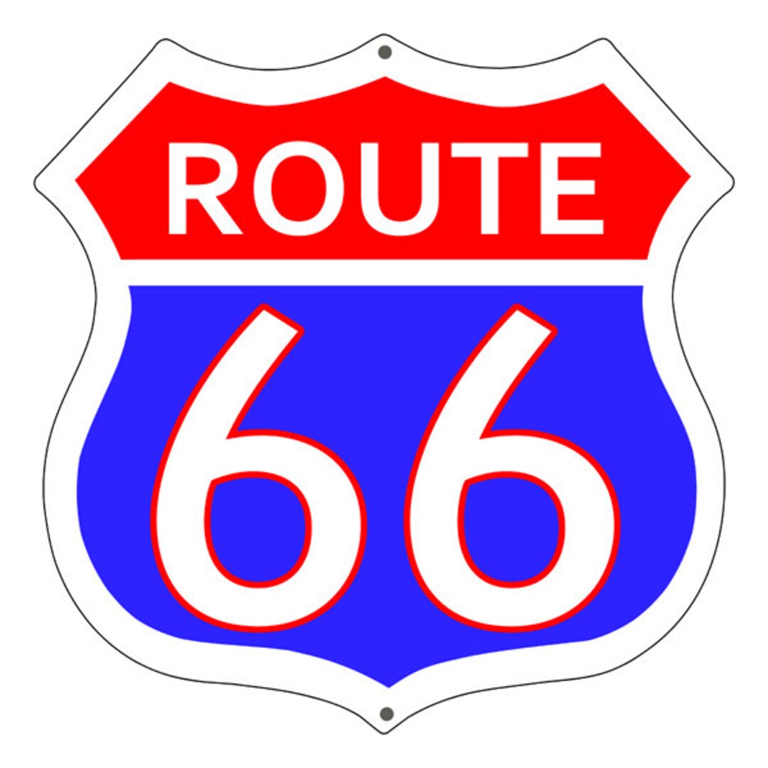 Red, White and Blue Route 66 Highway Sign - Etsy