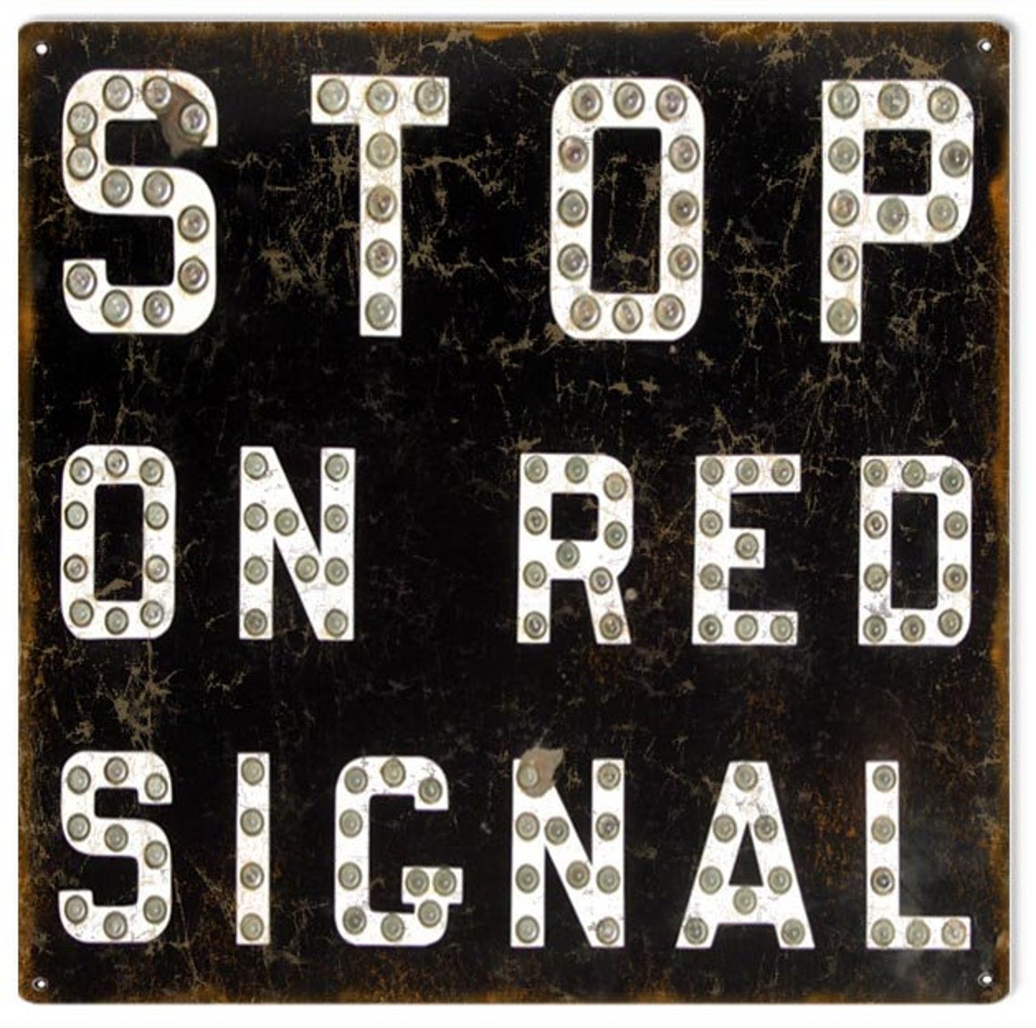 Vintage Looking Stop on Red Signal 12"x12" Metal Sign - Etsy