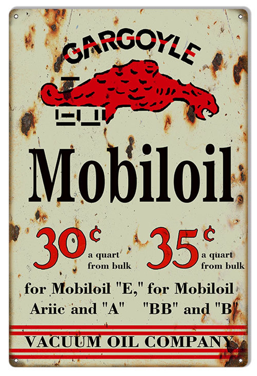 Gargoyle Mobiloil Reproduction Gas Station Sign 12"x18" - Etsy