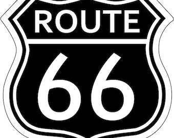 White and Black Route 66 Highway Sign - Etsy
