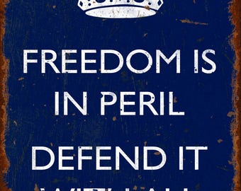 Freedom is in Peril / Defend It With All Your Might Cross Stitch ...