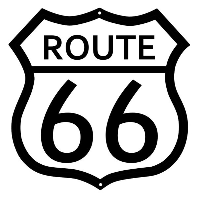 White and Black Route 66 Highway Sign - Etsy