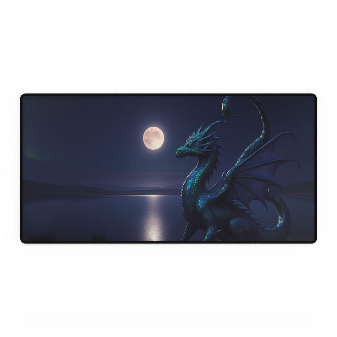 Mystical Dragon Desk Mat - Fantasy Decor for Home, Office, Gaming ...