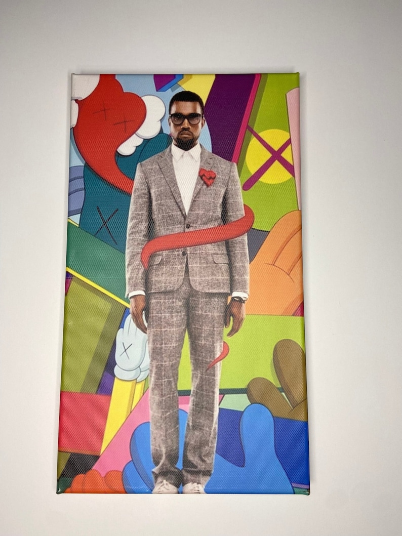 KAWS X Kanye| Heartless| Abstract Wall Art| Living Room Wall Decor ...
