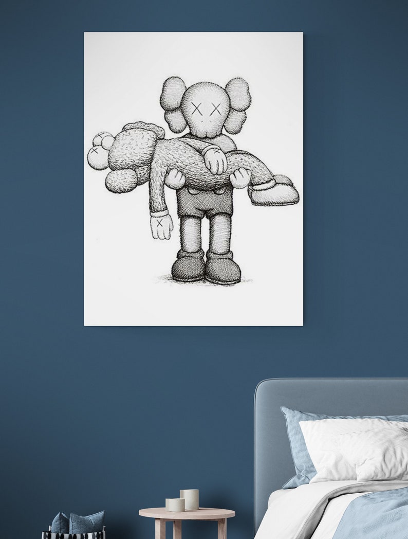 KAWS| Kaws Companion Sketch| Hypebeast Wall Art| Kaws Elmo| Sesame ...