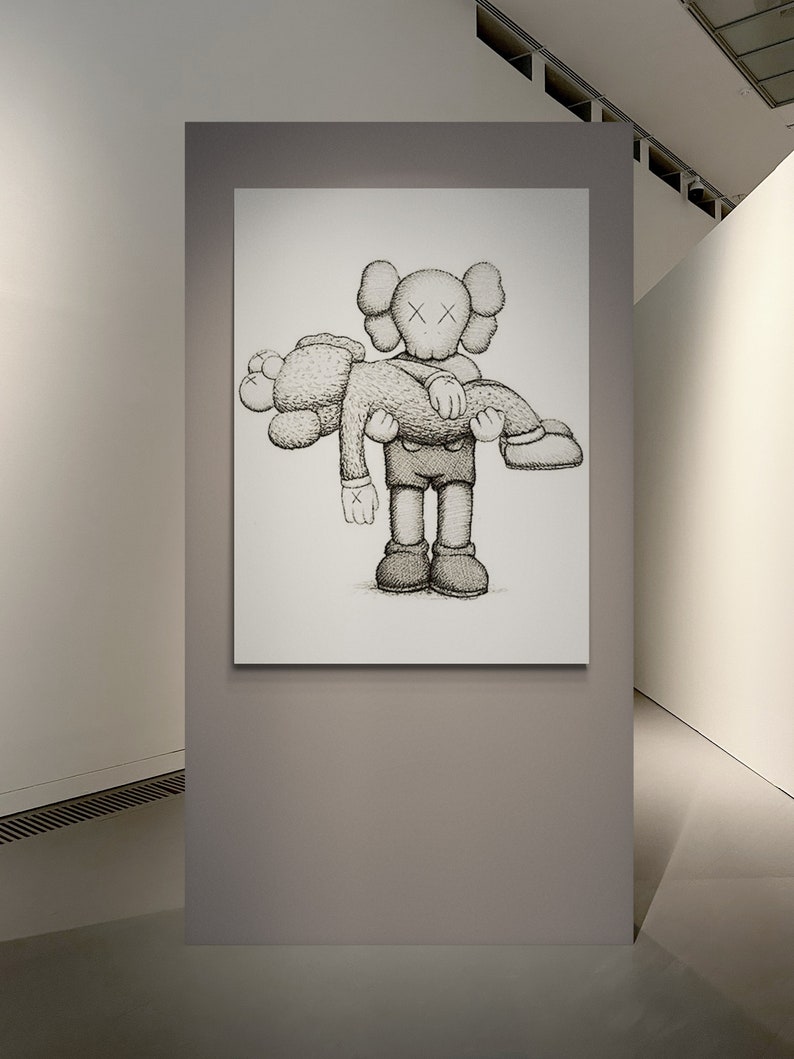 KAWS| Kaws Companion Sketch| Hypebeast Wall Art| Kaws Elmo| Sesame ...
