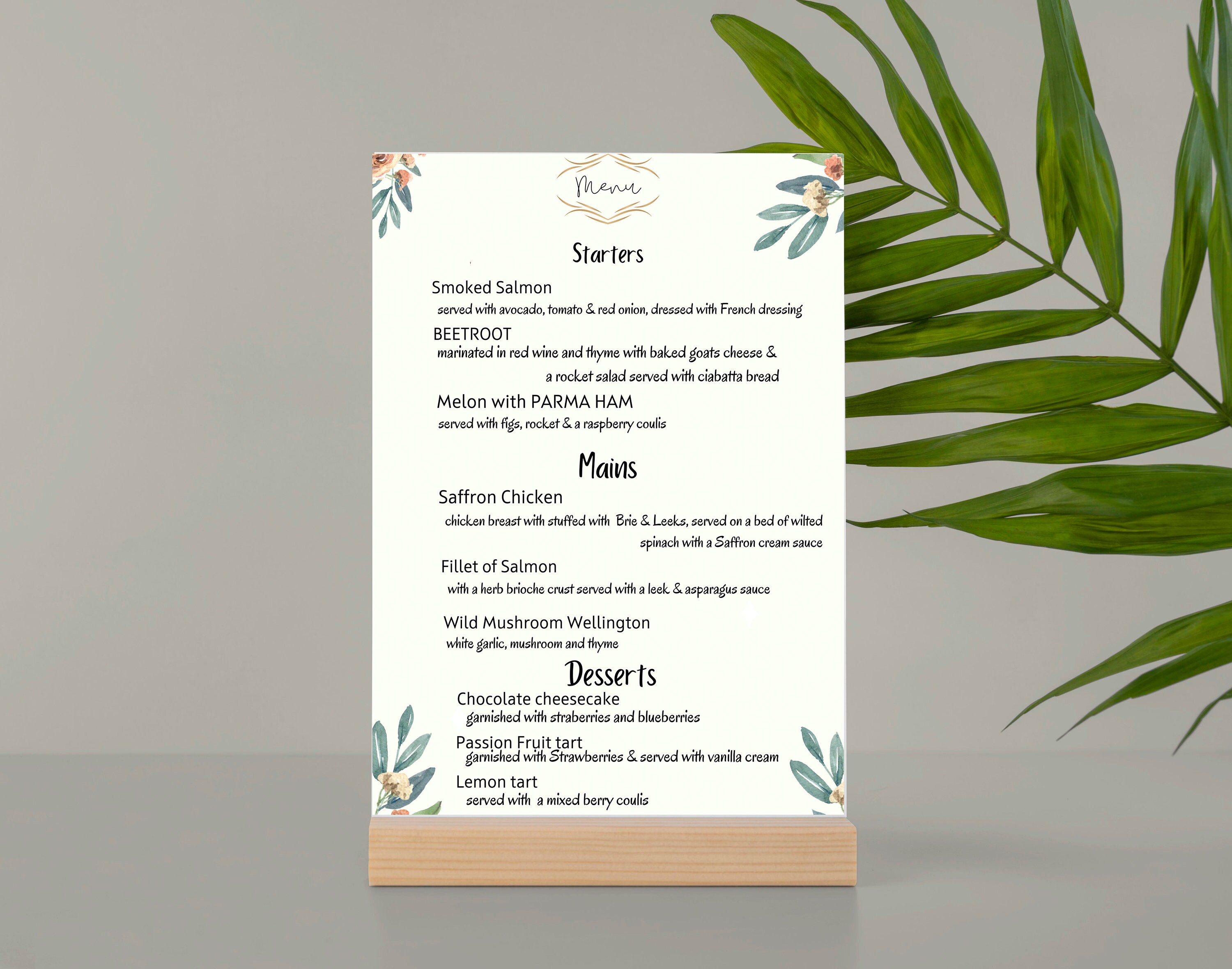 Modern Minimalist Menu, Custom Menu Template, Personalized Modern Menu ...