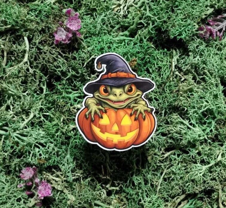 Scary Vampire Witch Gremlin Frog Sticker Halloween Frog With - Etsy
