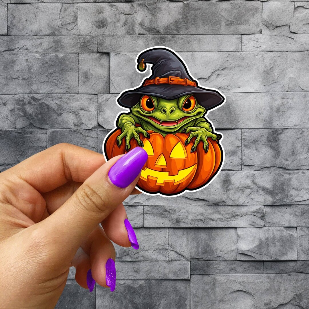 Scary Vampire Witch Gremlin Frog Sticker Halloween Frog With - Etsy