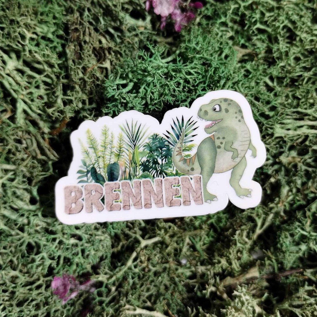 Personalized T-rex Name Sticker: Custom Vinyl Dinosaur Decal - Etsy
