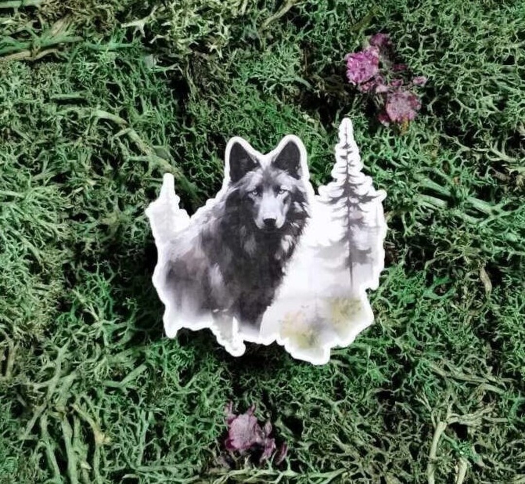 Majestic Black Wolf Sticker | Vinyl Sticker | Die Cut Sticker ...