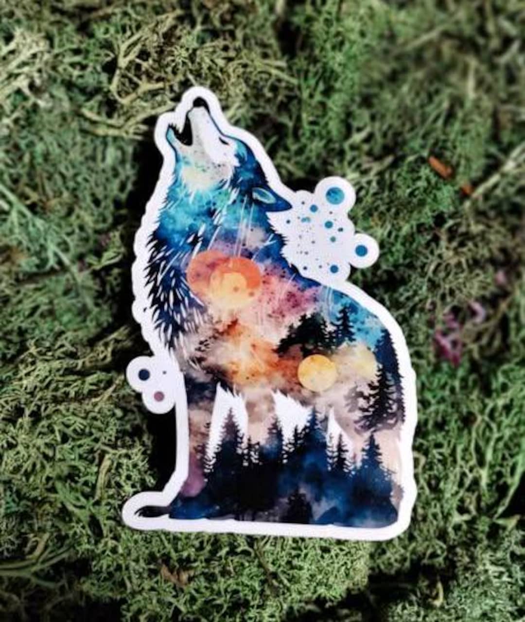 Wolf Howling at the Moon Magnet Wolf, Moon, Fridge Magnet - Etsy