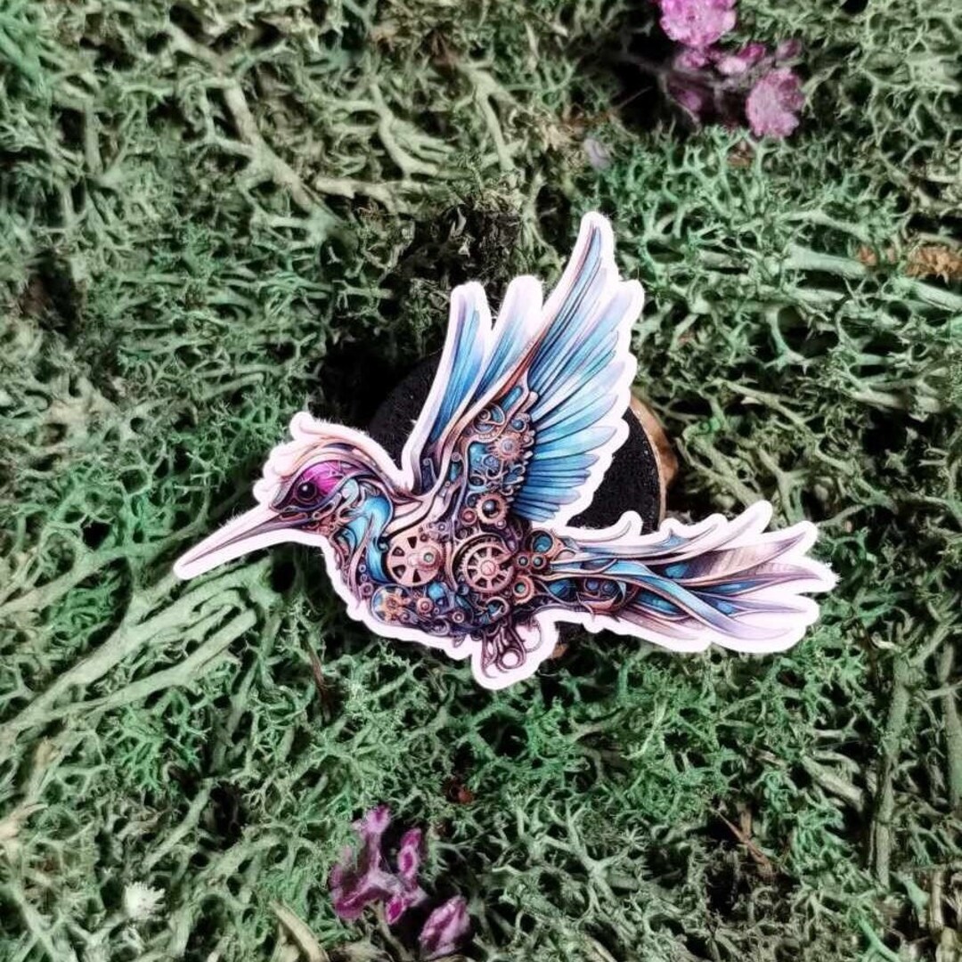 Steampunk Hummingbird Sticker, Victorian-inspired, Industrial Design ...