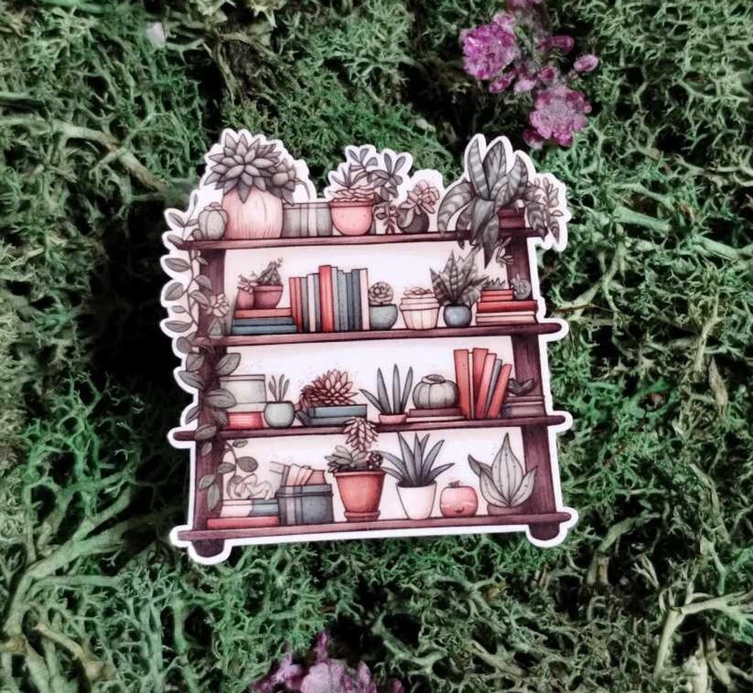 Bookcase Sticker Bookworm Book Shelf Sticker Books and - Etsy
