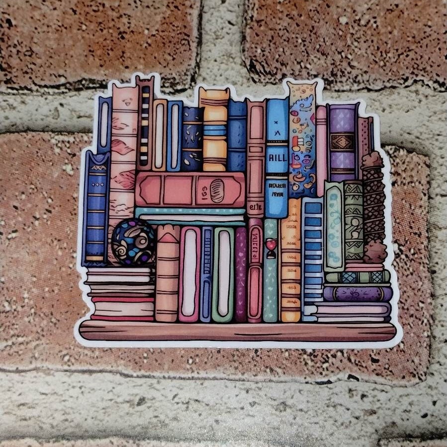 Bookcase Sticker Bookworm Vinyl Sticker Tumbler - Etsy