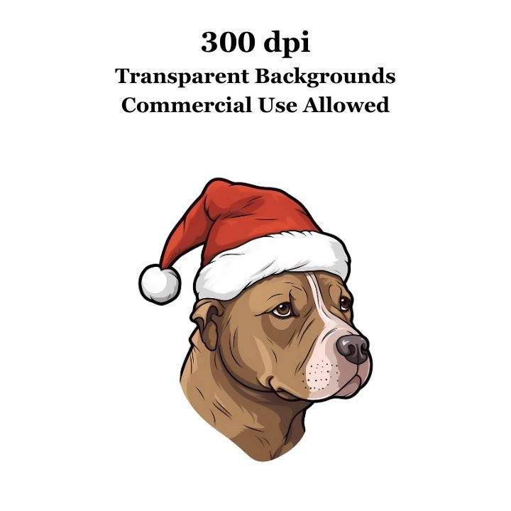 Pitbull With Santa Hat