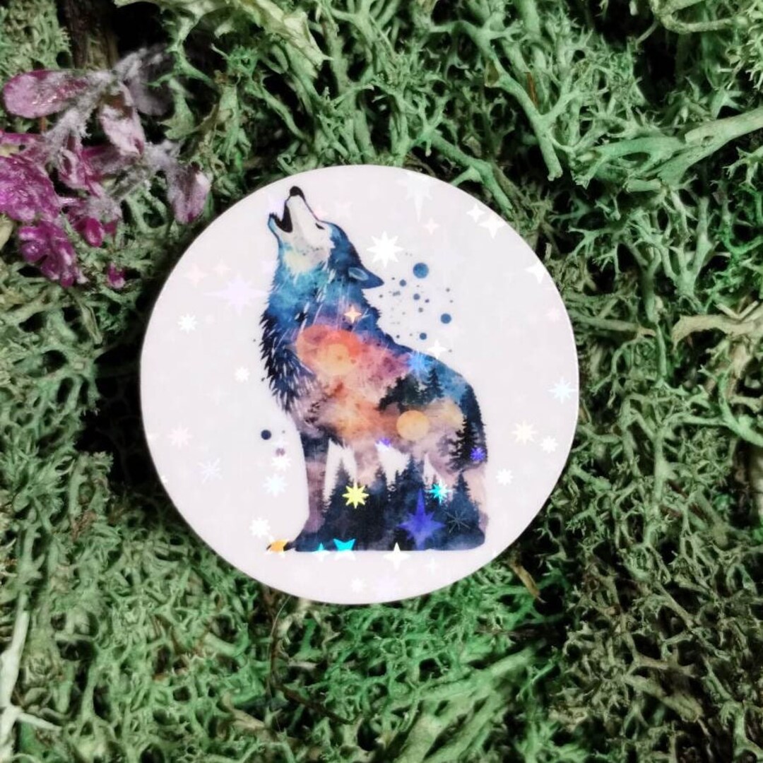 Wolf Howling Sticker Vinyl Sticker Scrapbook Junk - Etsy
